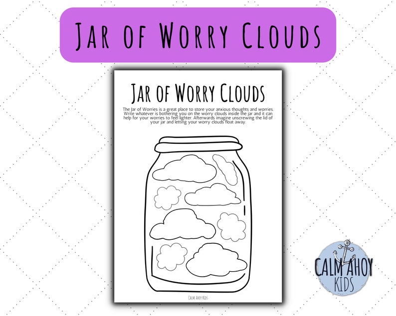 Worry Clouds Jar: Kids Feelings Activity (PDF Printable) - Etsy
