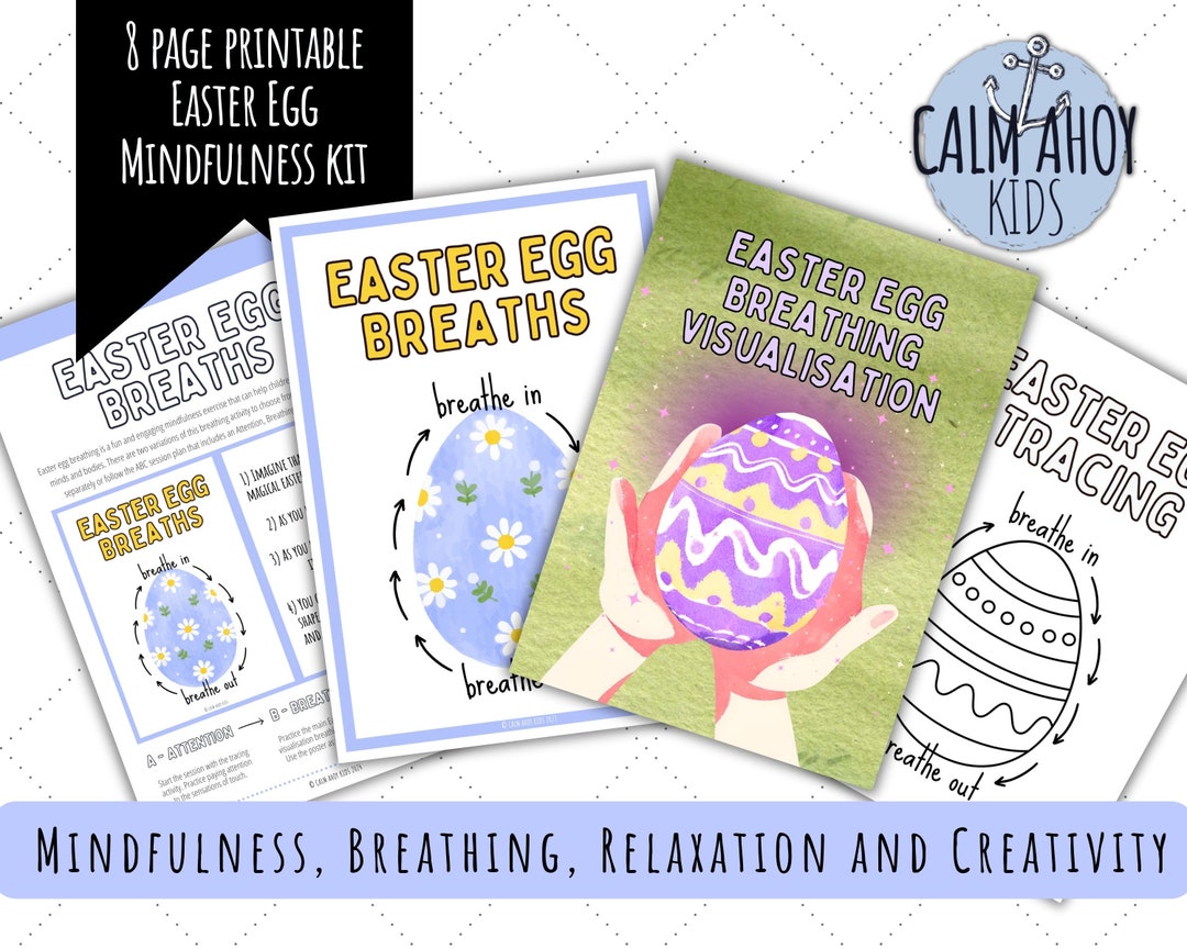 Easter Egg Mindful Breathing Printable Activity Kit for Kids | Tracing ...