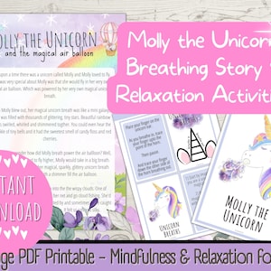 Unicorn Story and Breathing Activity for Kids | Mindfulness Printable ...