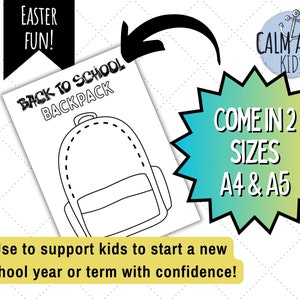 Back to School Back Pack Creative Worksheet and Positive Affirmation ...