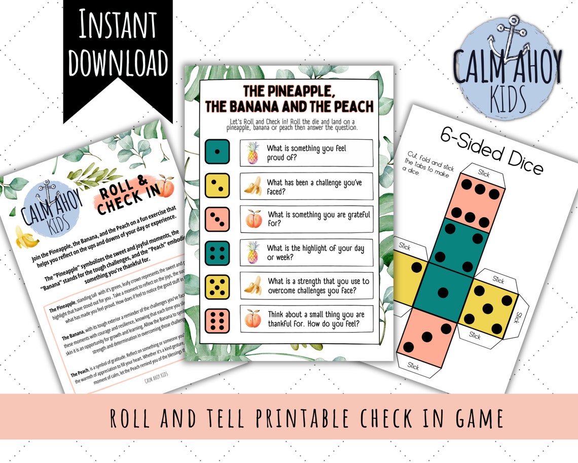 Printable Feelings Check in Game Roll and Tell for Teens and Children ...