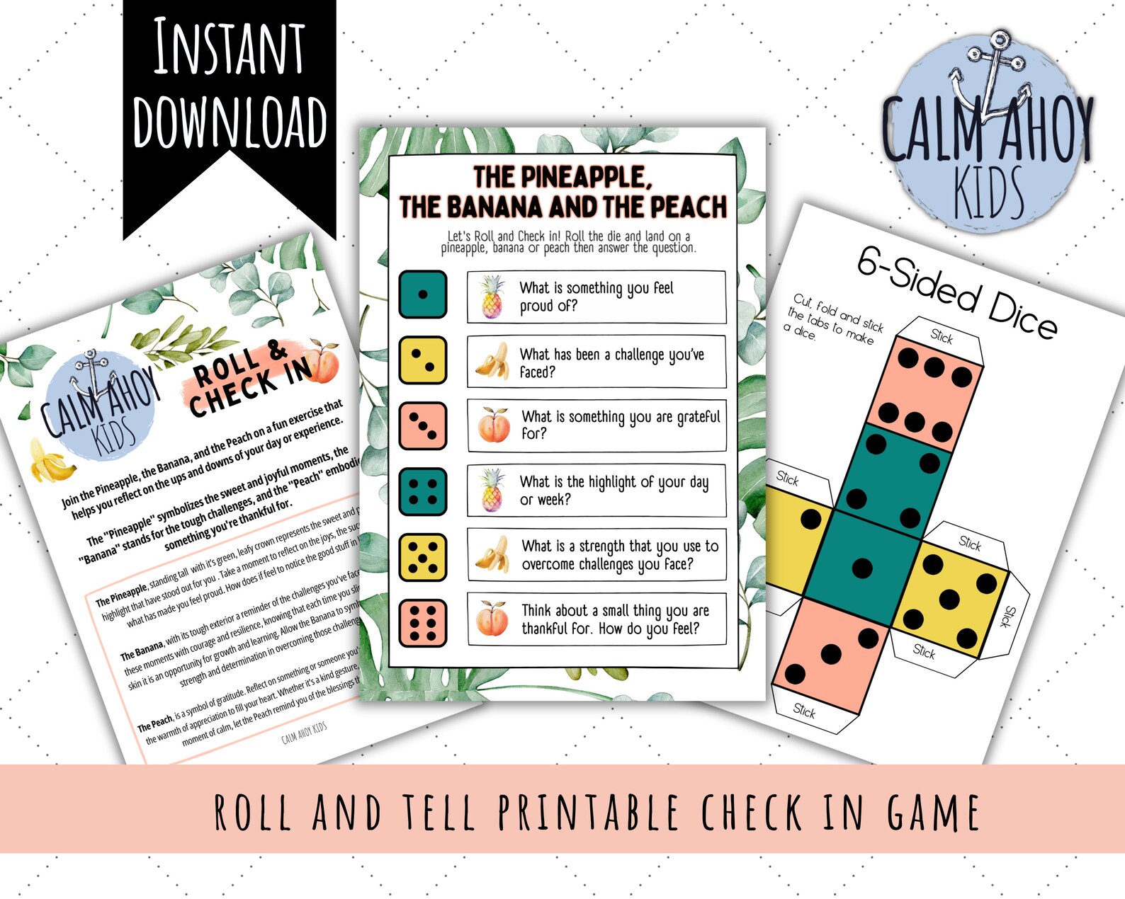 Printable Feelings Check in Game Roll and Tell for Teens and Children ...