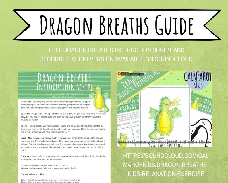 Kids Printable Relaxation Activity, Dragon Breaths a Mindful Breathing ...