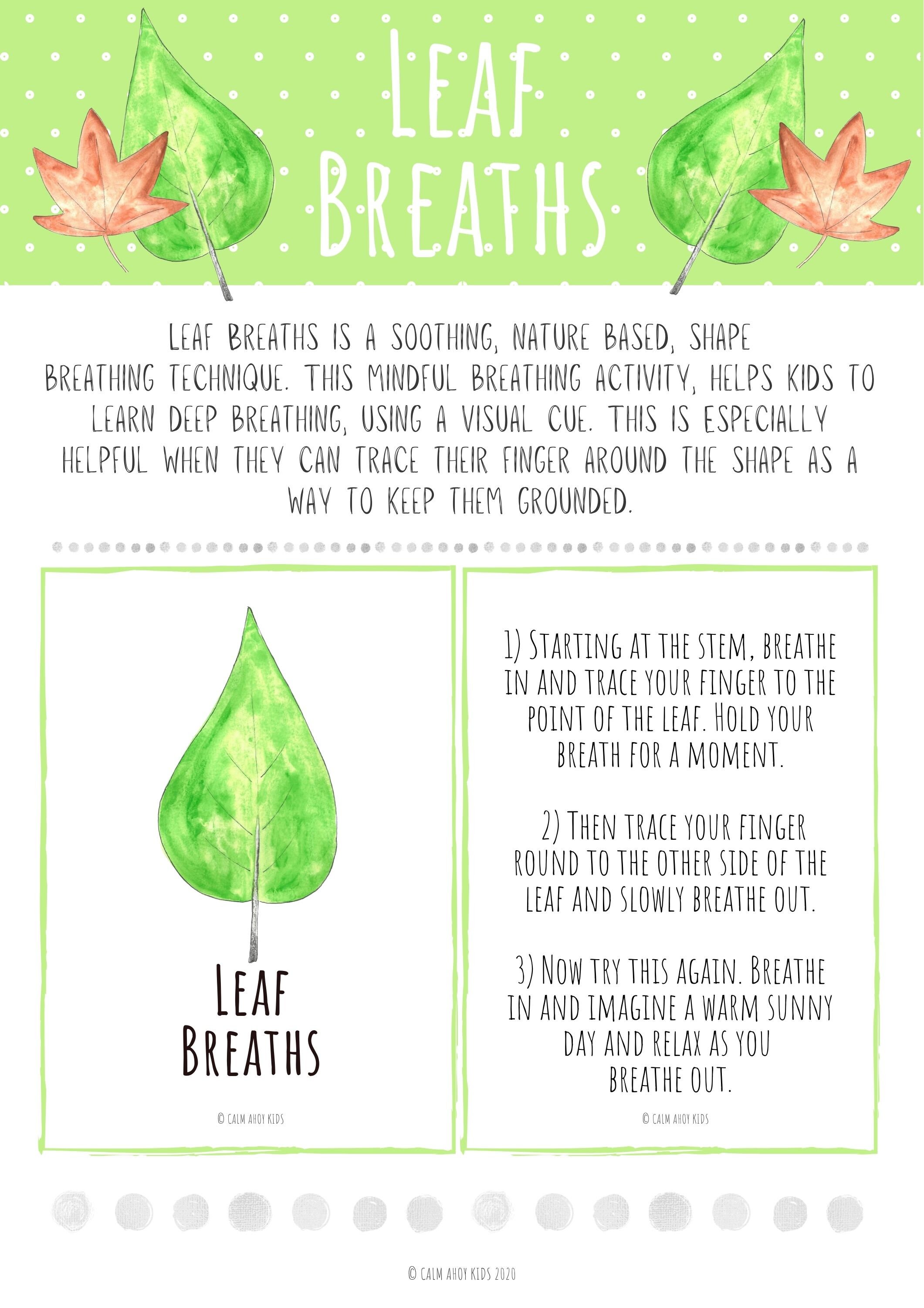 Leaf Breaths: A Mindfulness Breathing Exercise for Relaxation | Etsy