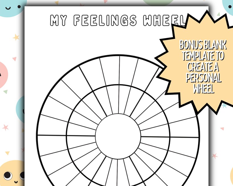 Feelings Wheel & Emotions List: Printable Wellbeing Activity (PDF ...