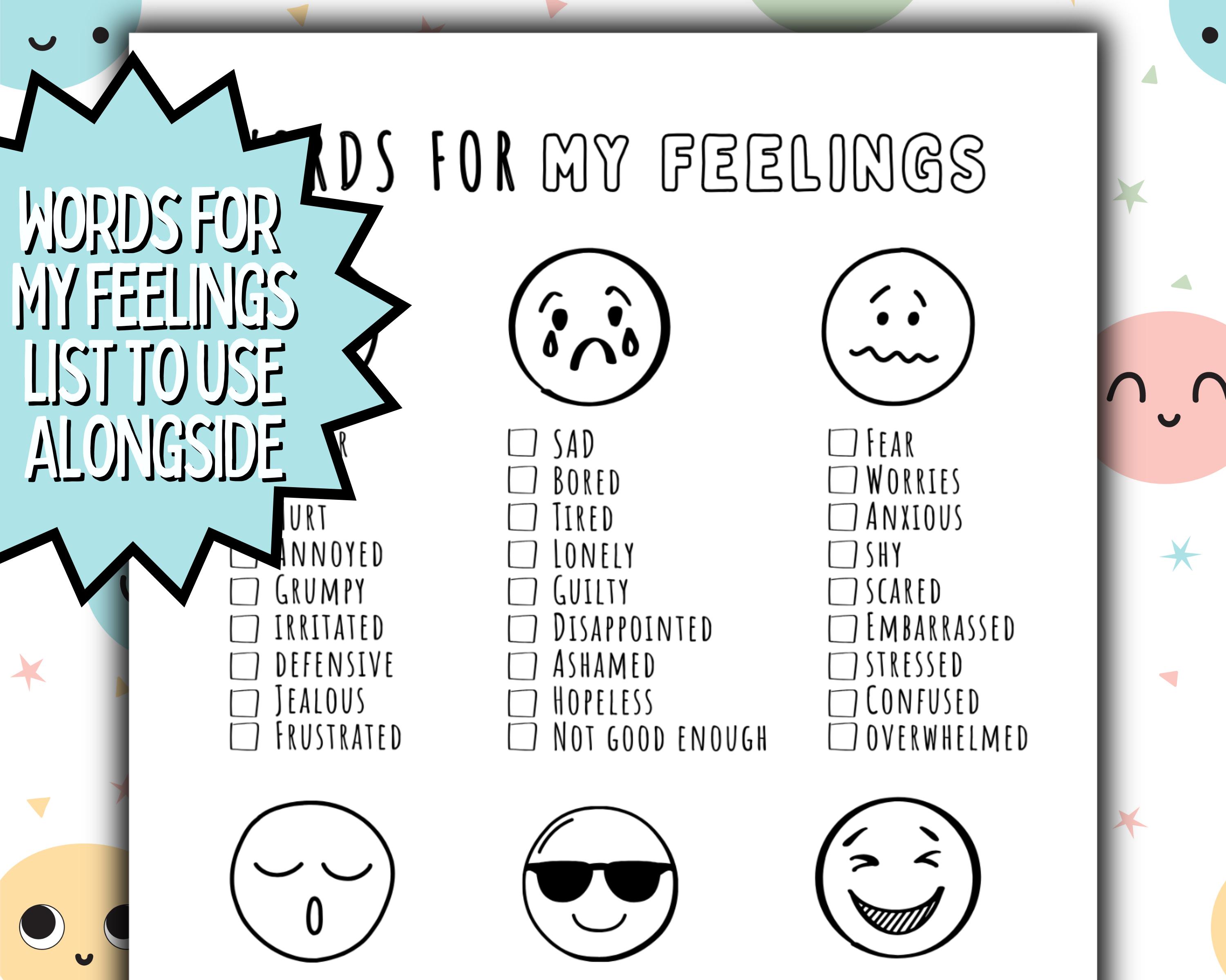 My Feelings Wheel and Emotions List | Printable Creative Wellbeing ...