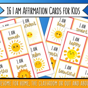 Kids Positive Affirmation Cards: Calm Down Kit, Coping Skills (PDF ...