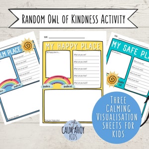 Happy Place Visualisation Worksheets for Kids | SEL 5 Senses Reflection ...