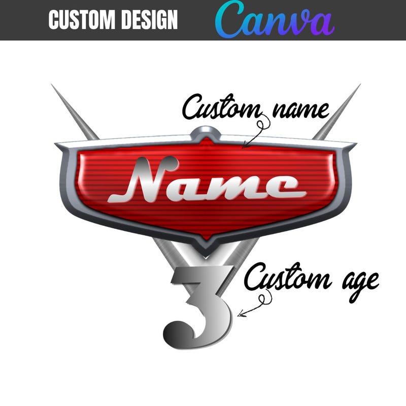 Cars Logo Birthday Name - Etsy