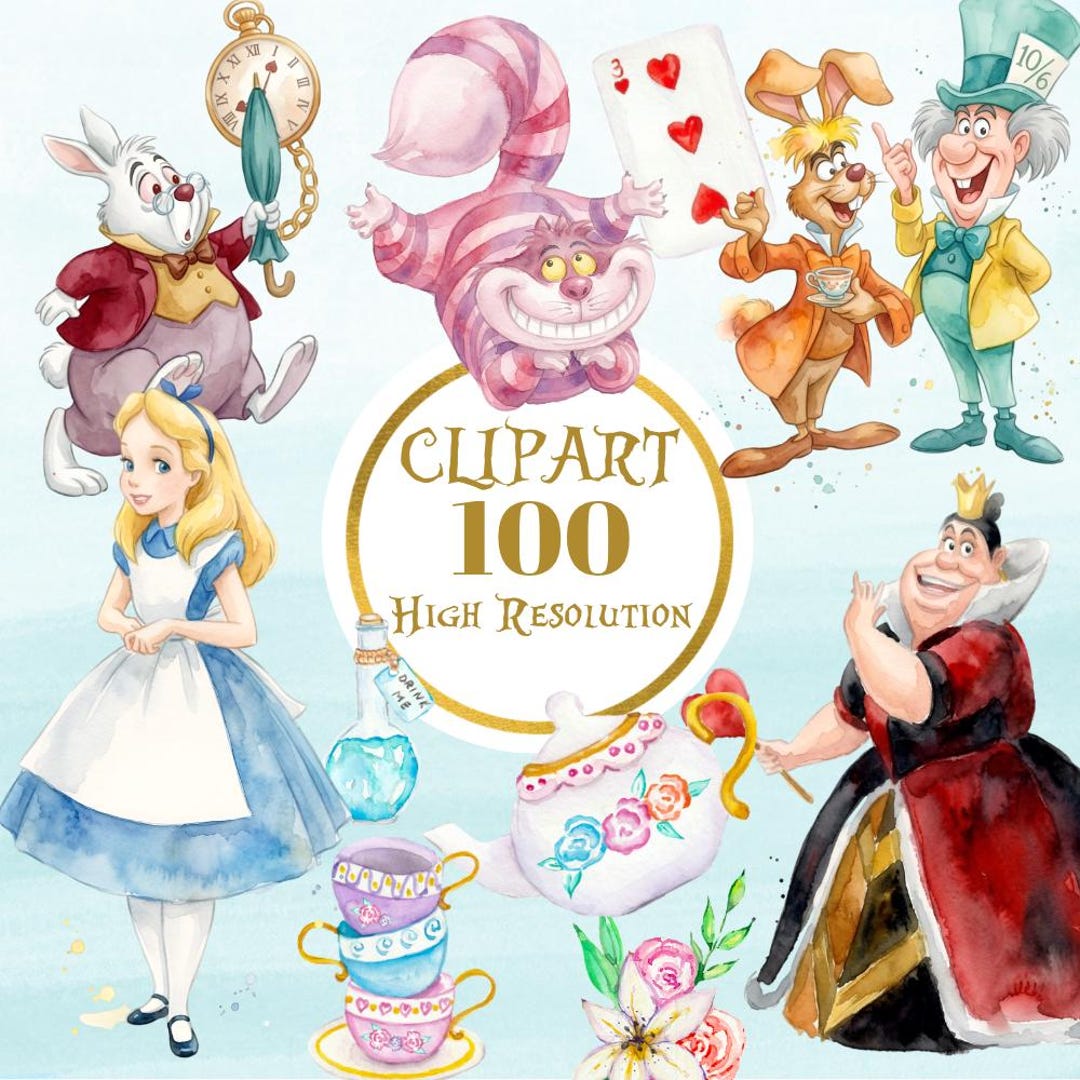 Alice in Wonderland Watercolor PNG (digital Download) - Etsy