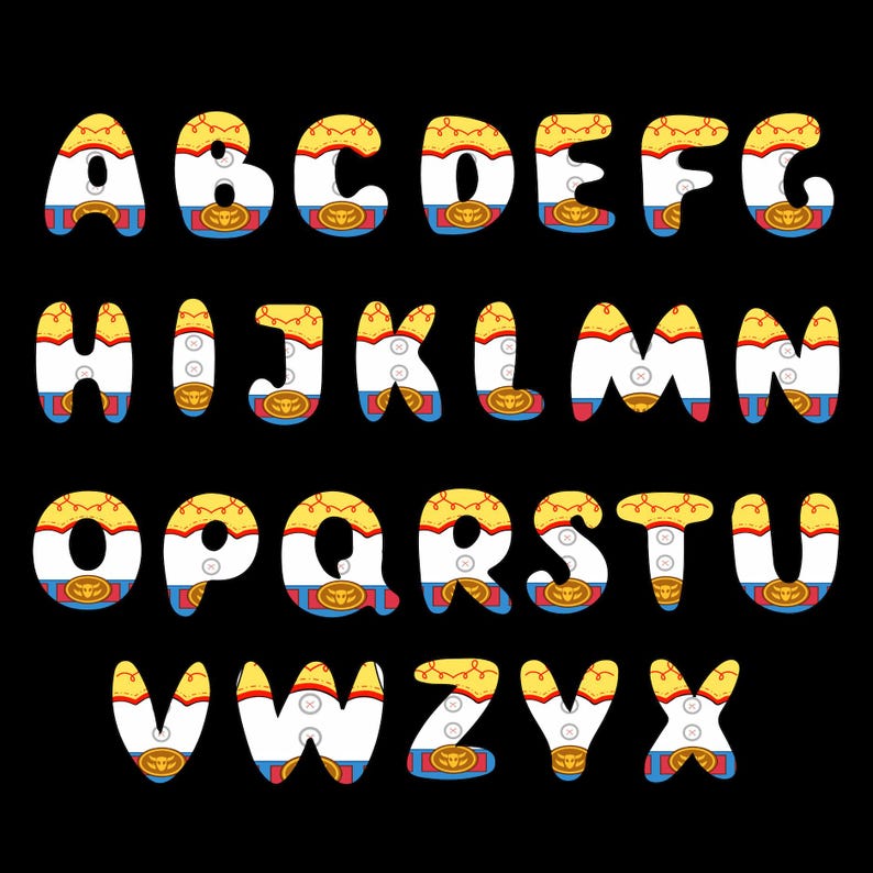 Story Doodle Alphabet FONT PNG, Letter, Numbers, Toy Font Custom Name ...
