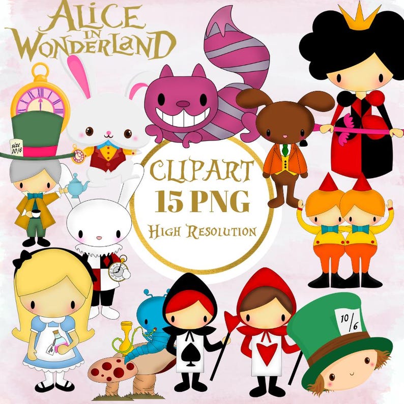 Alice in Wonderland Clipart PNG (digital Download) - Etsy
