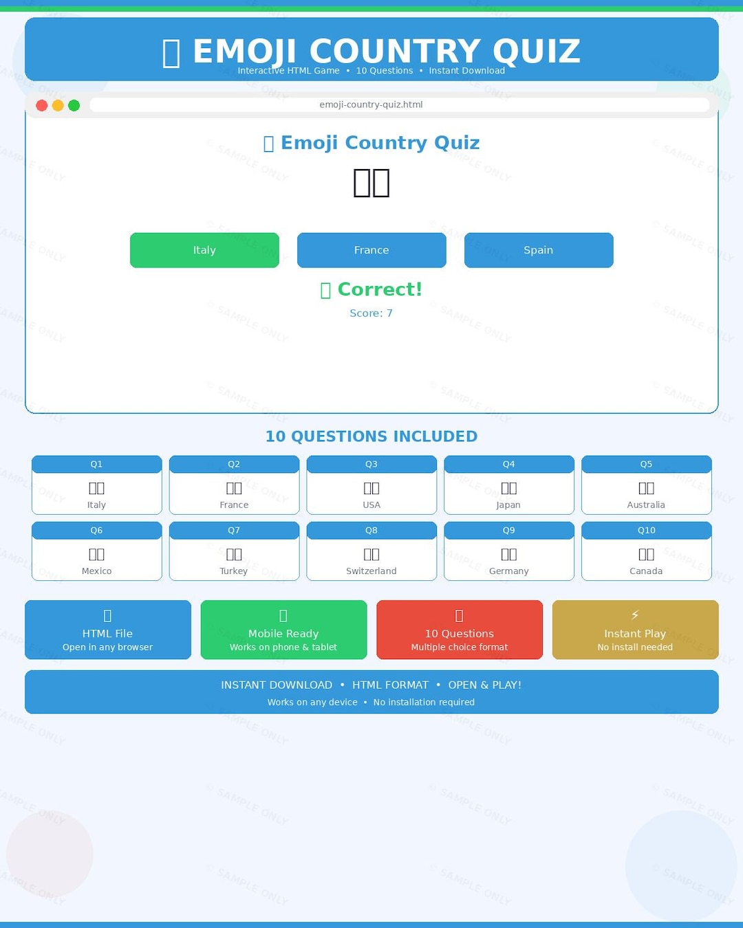 Emoji Country Quiz Game for Kids | Geography Learning Game | Homeschool ...