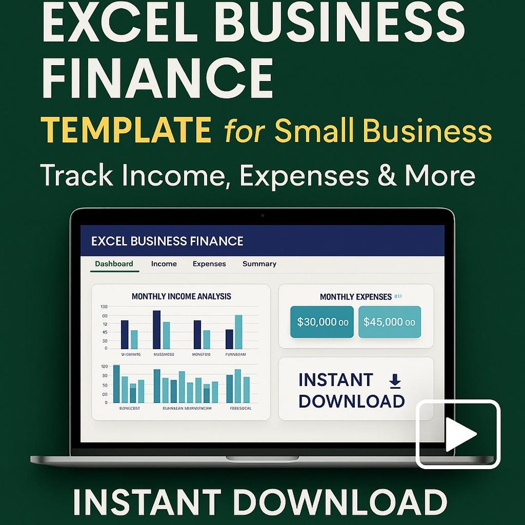 Excel Business Finance Template for Small Business Track Income ...
