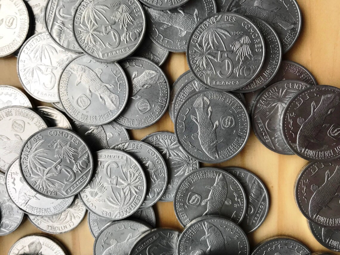 1 Comoros Coelacanth Coin 5 Francs 1992 Picked Randomly | Etsy