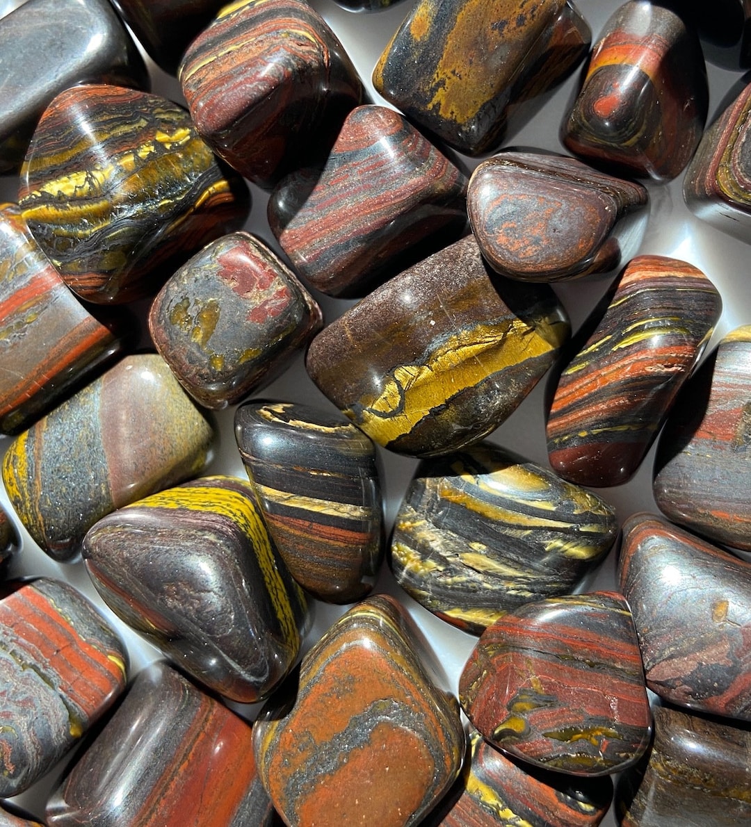 3 Pieces Tumbled Tiger Iron From Australia Picked From Lot - Tiger Eye ...