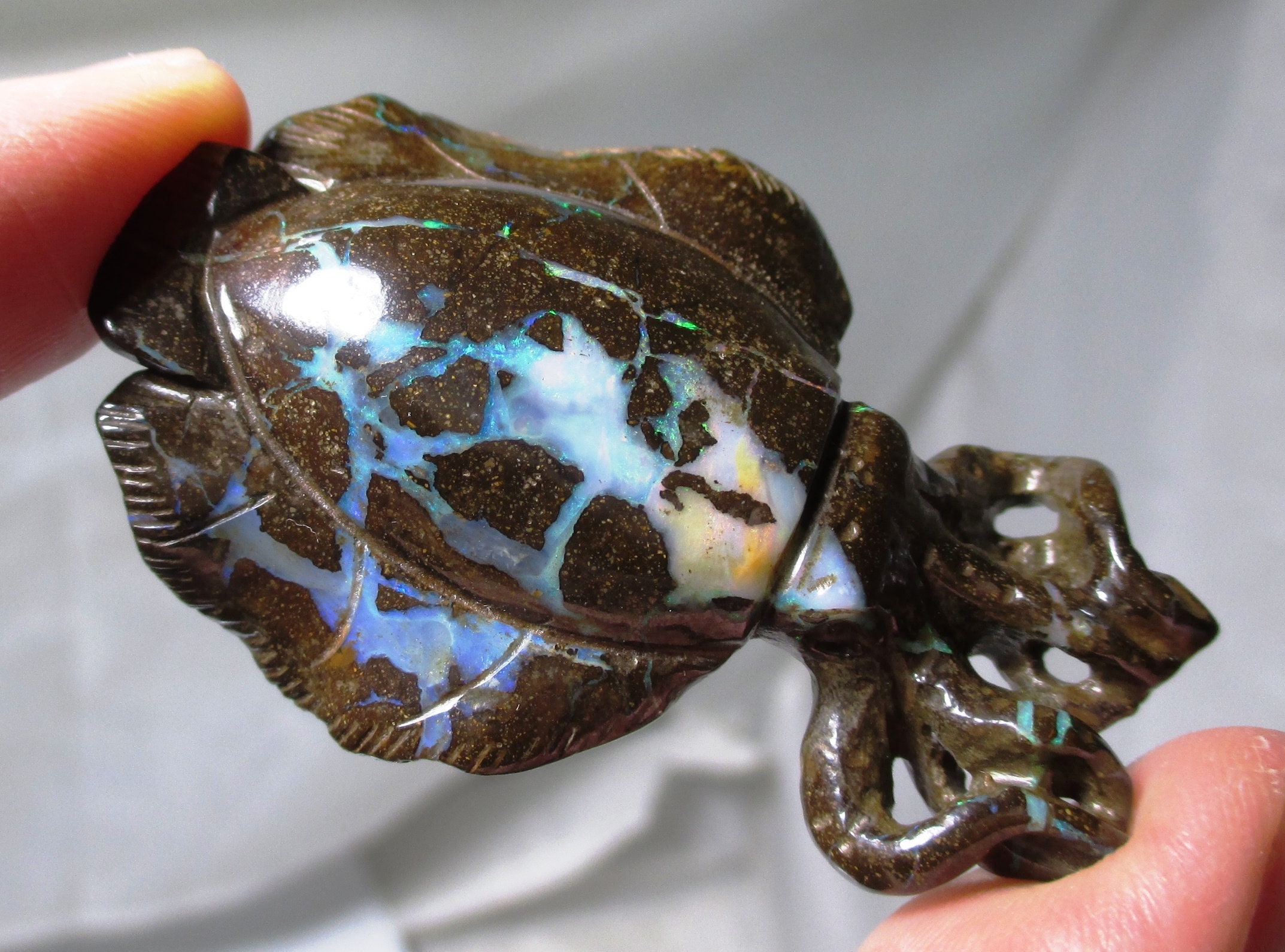 Boulder Opal Cuttlefish Carving 121 Carat Australia | Etsy
