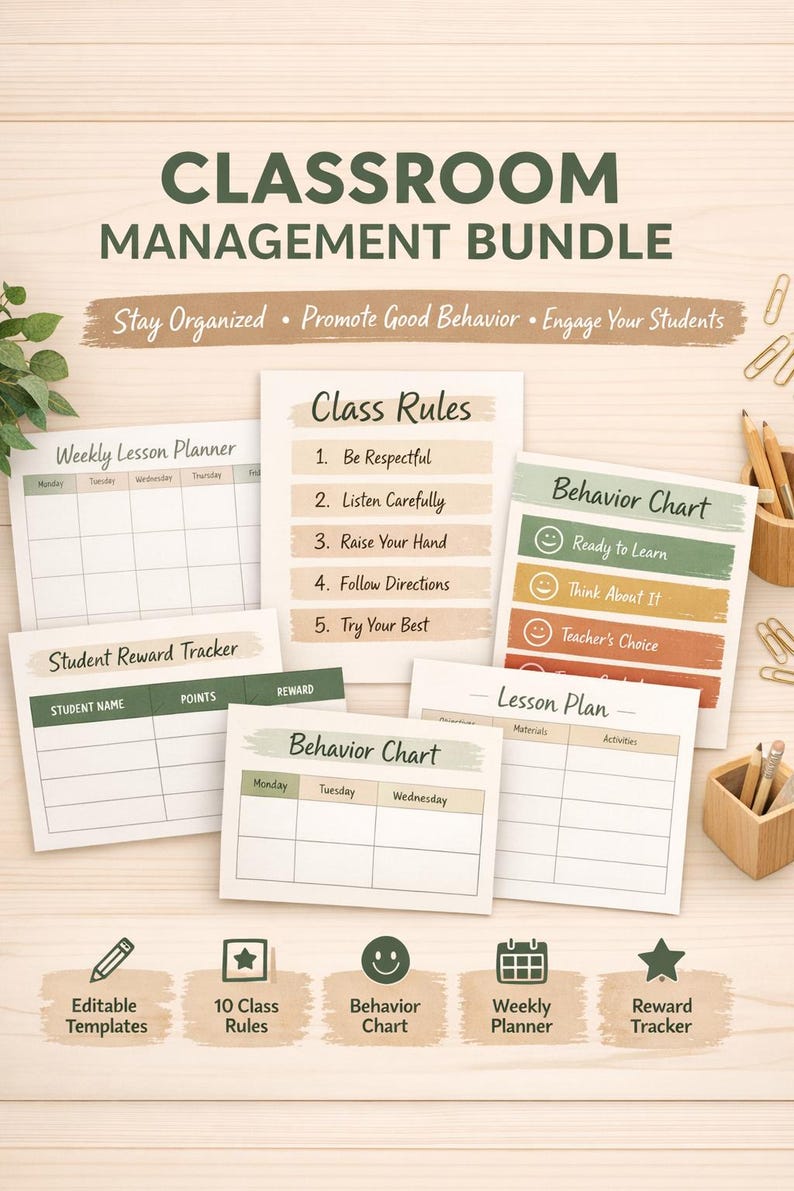 Modern Classroom Printables & Editable Teacher Resources - Etsy