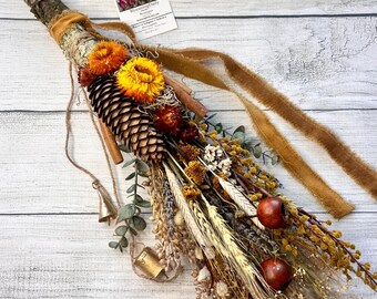 Floral Witch Broom, Harvest Besom, Floral Wall Decor, Altar Besom, Protection Besom Broom, - Etsy