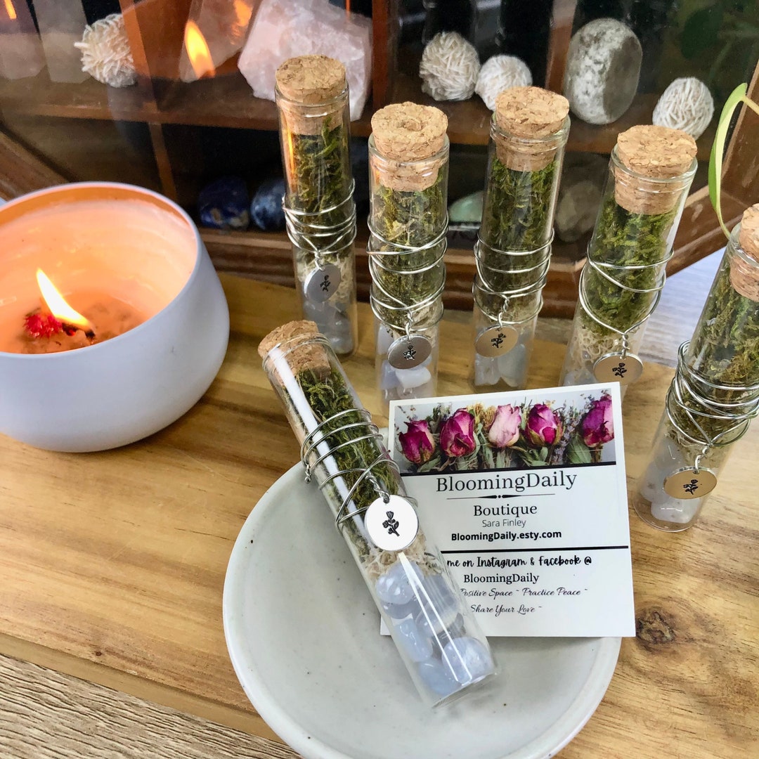 Terrarium Intention Jar, Botanical & Crystal Spell Jar, Fairy Moss Jar ...
