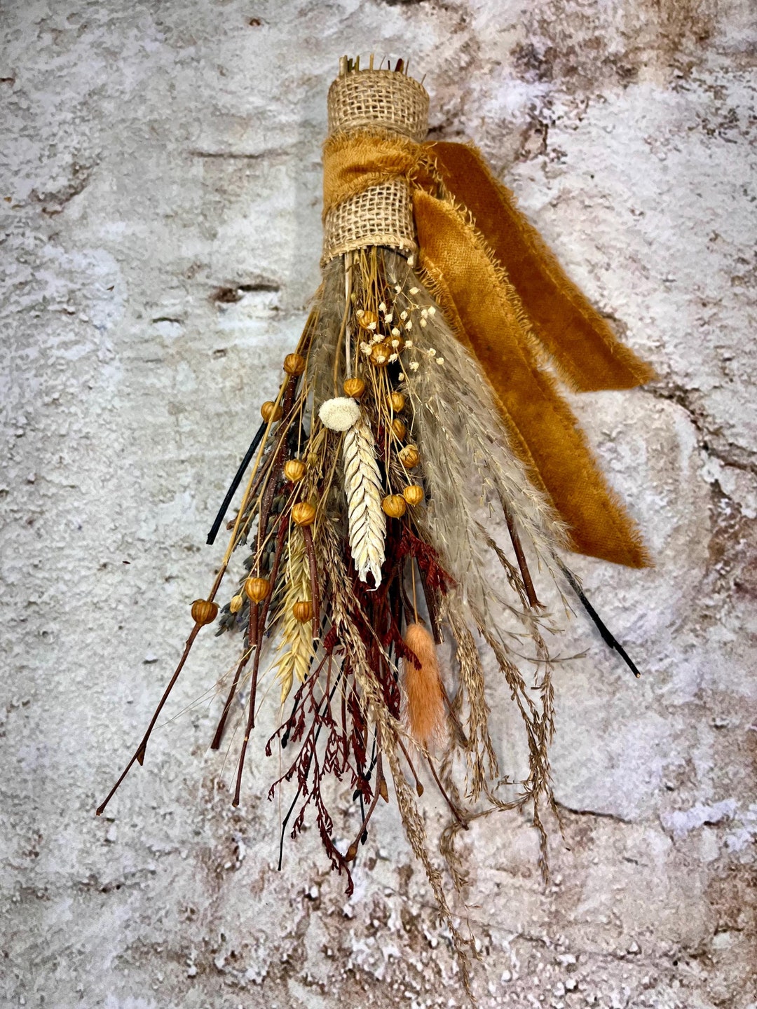 Small Floral Broom, Besom Broom, Altar Broom, Floral Wall Art ...