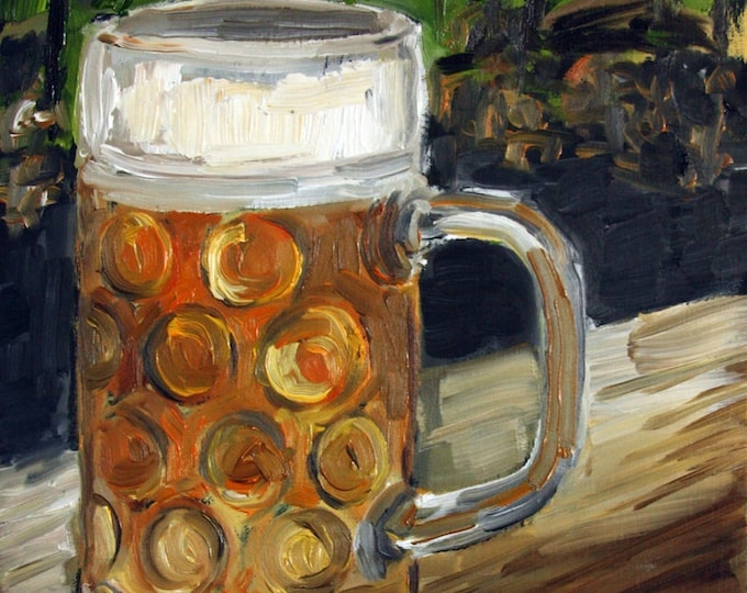 Beer Garden Painting - Original Oil Painting From Munich - Etsy