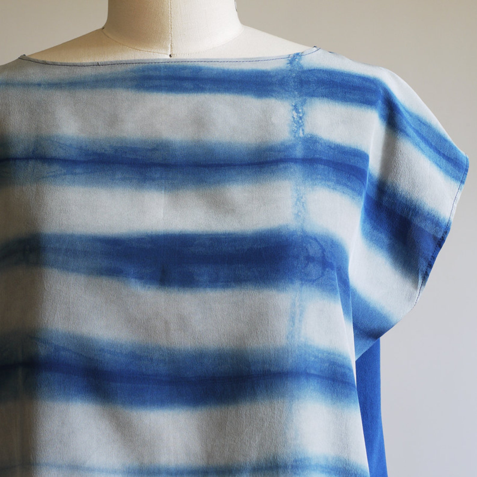 Silk Mini Dress Natural Dye Indigo. Indigo Silk Dress. Shibori Indigo ...