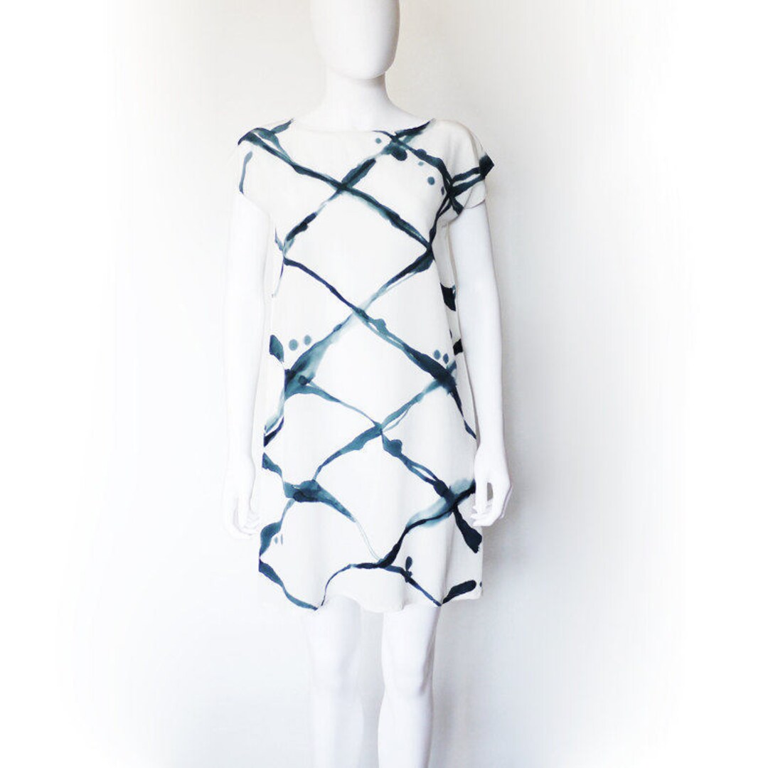 Hand Painted Silk Dress. Pattern Silk Dress WIRE FENCE Made to Order ...