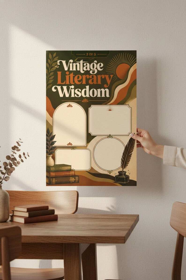 Literature Quote Printables Wall Art, 5 Page Typography Poster Set ...