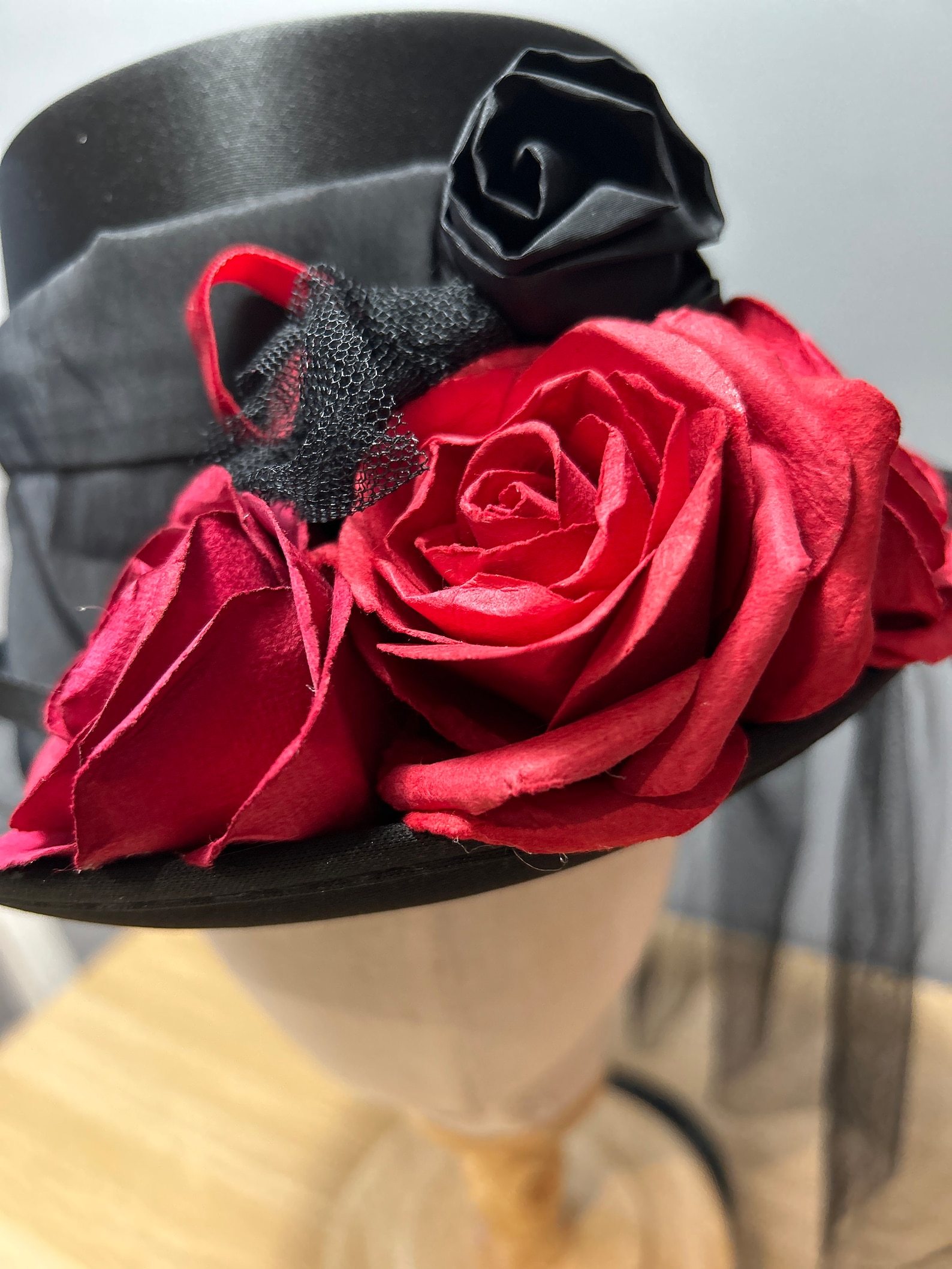 Unique Black Red Top Hat Steampunk Valentine Goth Vampire Dracula ...