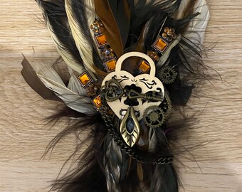 Steampunk Feather | Etsy UK