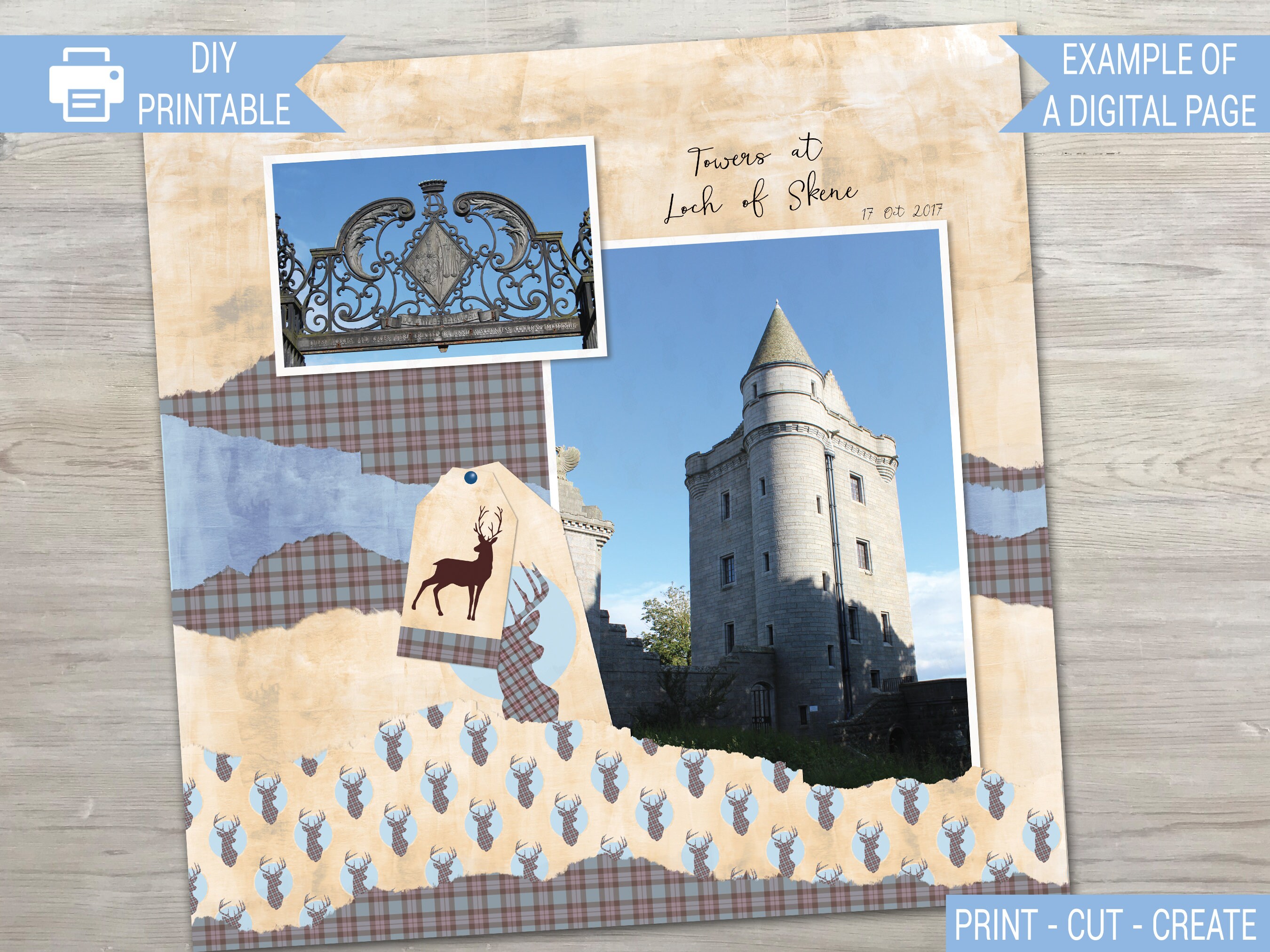 Scottish Fraser Tartan Digital Paper: Stag Plaid Print (digital ...