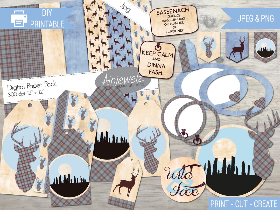 Scottish Digital Scrapbook Bundle Printable, Scotland Junk Journal Kit ...