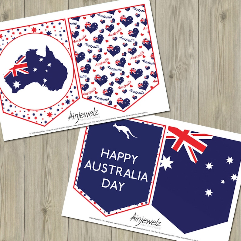 Australia Day Bunting Garland: Flag Party Banner (printable Download ...