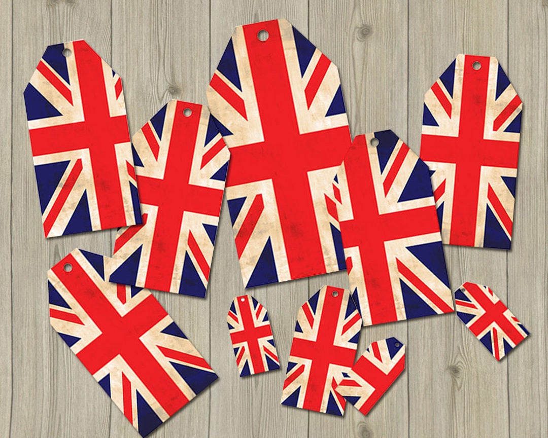 Vintage Union Jack Tags Printable, King Charles III Coronation Journal ...
