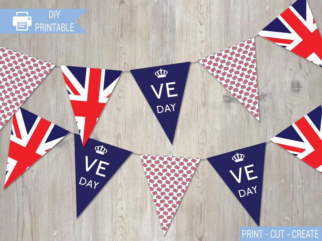 VE Day Union Jack Bunting Printable Garland Banner British Flag Street ...