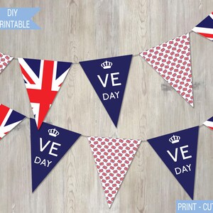 VE Day Union Jack Bunting Printable Garland Banner British Flag Street ...
