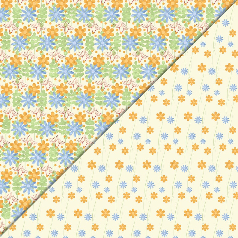 Summer Flowers Printable Paper Digital Scrapbook Craft Instant - Etsy UK