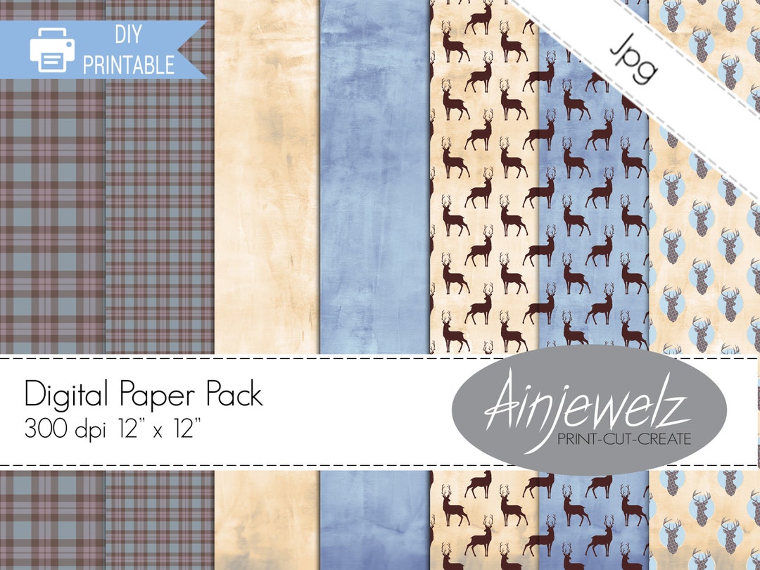 Scottish Fraser Tartan Digital Paper: Stag Plaid Print (digital ...