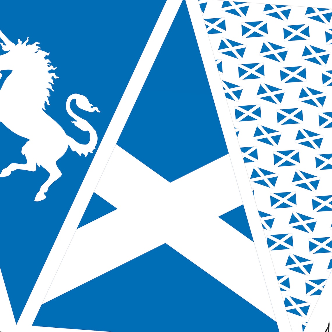 Scottish Saltire & Unicorn Bunting Printable Decoration, Scotland Euro ...