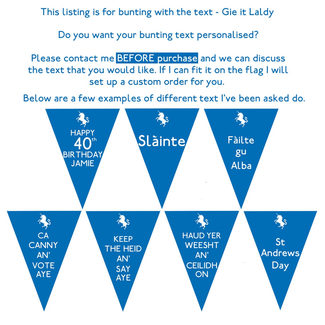 Gie It Laldy Scottish Saltire Bunting Printable Decoration 3 - Etsy UK
