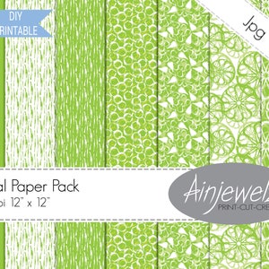 Lime Green Printable Scrapbook Paper Download Fruit Pattern Paper ...
