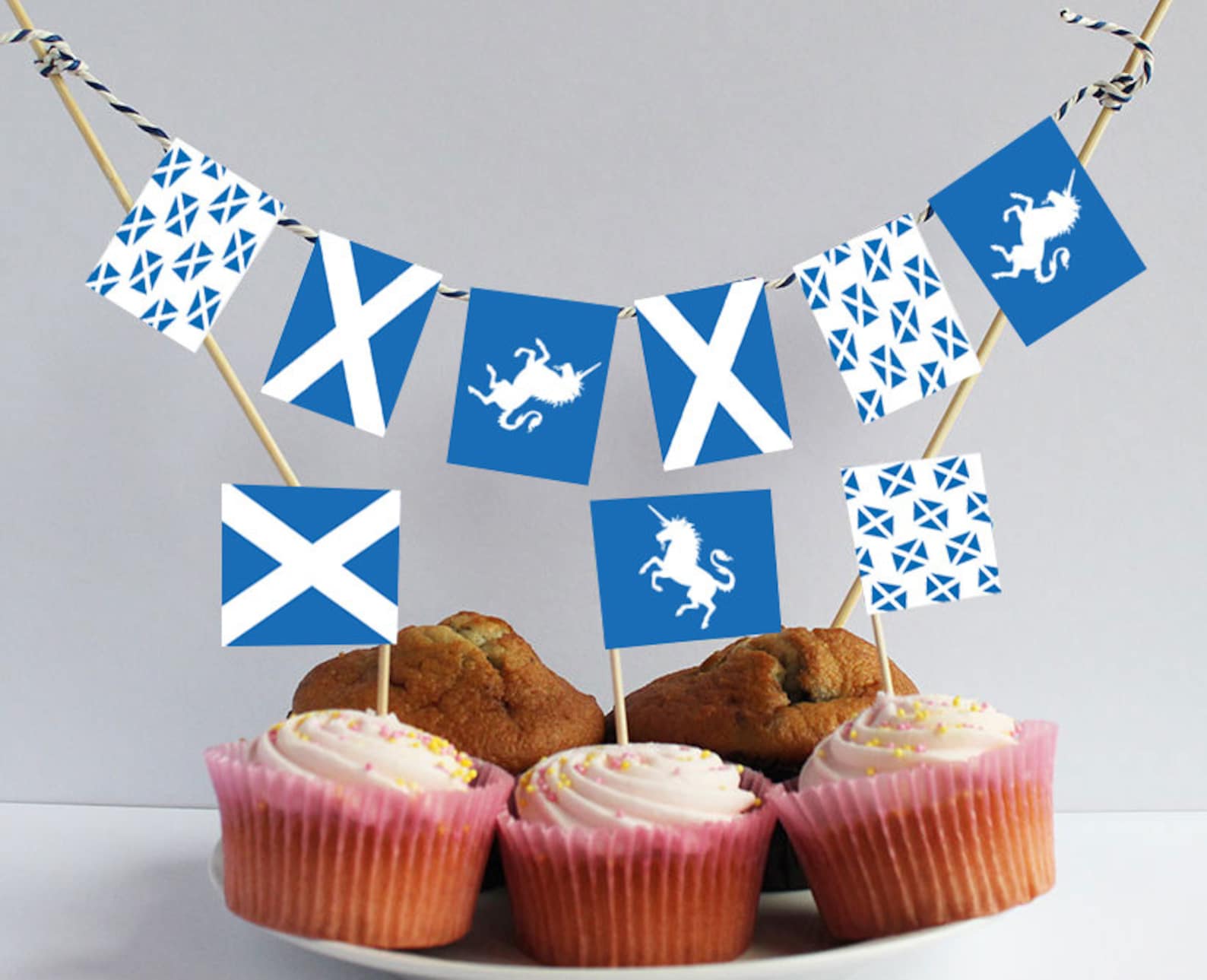 Scottish Saltire & Unicorn Cupcake Flags Printable Decoration - Etsy UK