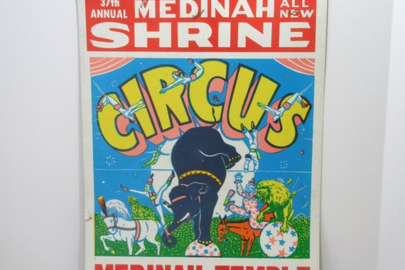 Vintage 1960s Shrine Circus Poster Advertising Bill at | Etsy