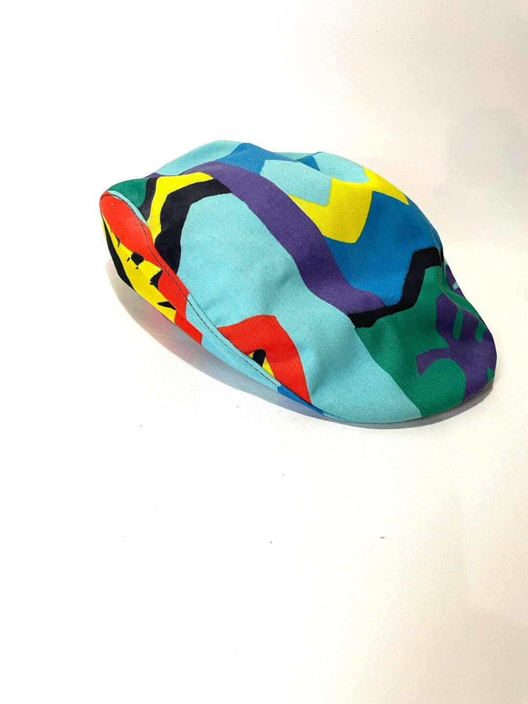 Vintage NEWSBOY Hat 80s 90s Hip Hop Rap Bright Loud Print Salt N Pepa ...