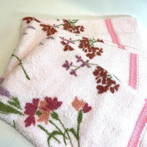 Vintage Hand Towel Set of 3 PINK Rose Floral Pastel Bathroom Bath Towel ...
