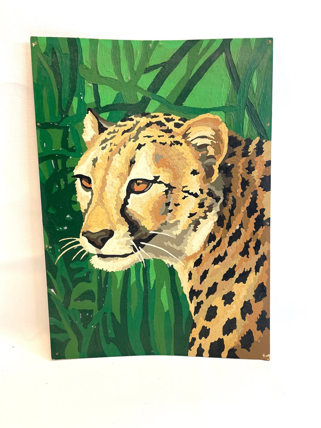 Vintage RARE Unframed LEOPARD PBN Paint by Number Cougar Big Cat ...
