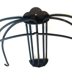 Vintage Pot Rack Black Wrought Iron W/ Collapsible Bar French Country ...