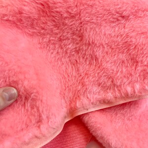 Vintage Faux Fur Yardage FLUORESCENT PINK Fuzzy Plush Thick Bright Loud ...