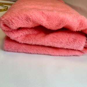 Vintage Faux Fur Yardage FLUORESCENT PINK Fuzzy Plush Thick Bright Loud ...